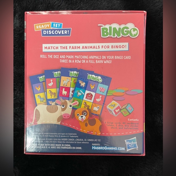 Hasbro | Toys | Hasbro Match The Farm Animals Bingo For Kids For Ages 3 ...